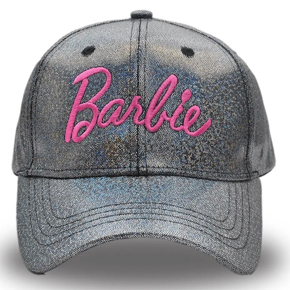 Barbie | Accessories | Barbie Silver With Pink Logo Baseball Hat | Poshmark